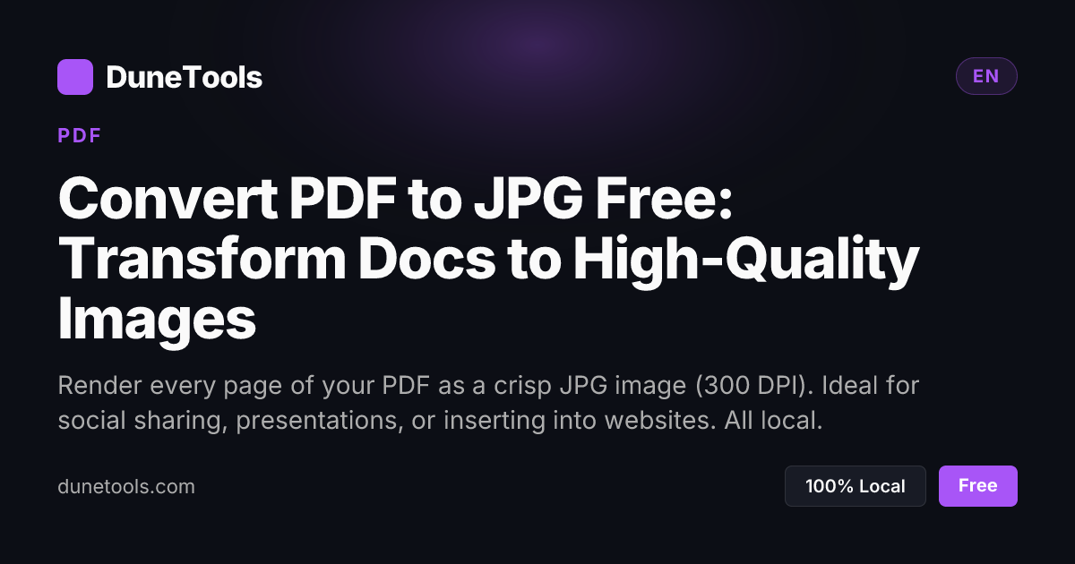 Convert PDF to JPG Online Free | PDF to Image - DuneTools