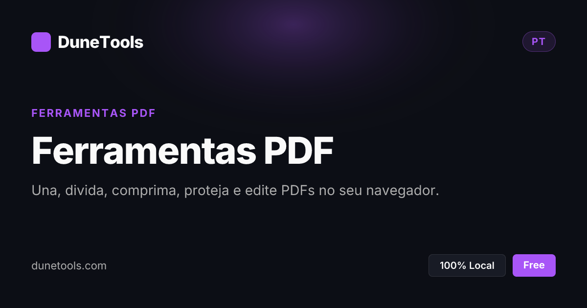 Ferramentas PDF Seguras e Privadas Online Grátis | DuneTools